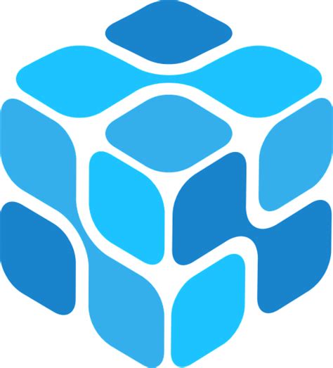 蓝色方块立方体组合logo素材图标
