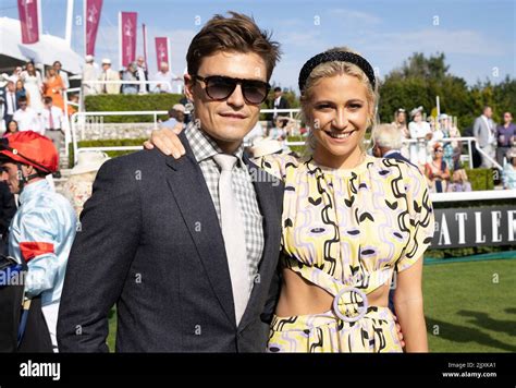 Pixie Lott And Her Husband Oliver Cheshire Attend Day Three Of The Qatar Goodwood Festival 2022
