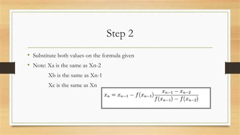 Finding Roots Of Non Linear Equation Using Secant Methodpptx