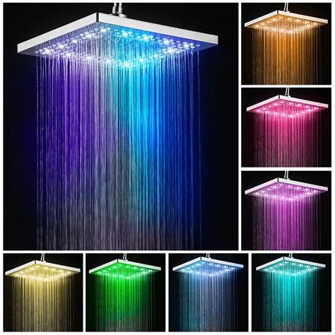 Brand 6 Inch Stainless Steel Led Rainfall Shower Head From Wang69