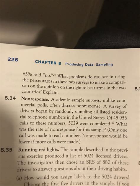 Solved 226 Chapter 8 Producing Data Sampling Said No26