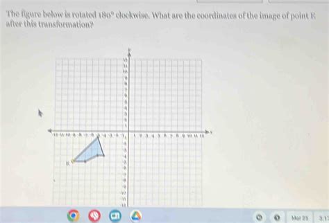 Solved The Figure Below Is Rotated 180° Clockwise What Are The Coordinates Of The Image Of