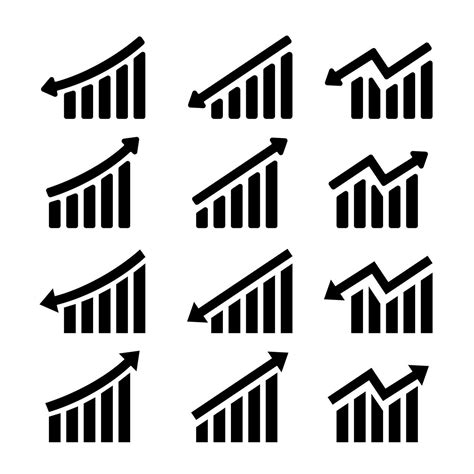 Set Of Graph Icons Graph With Arrow Going Up Or Down 25377465 Vector
