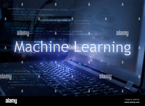 Machine Learning Inscription Against Laptop And Code Background Learn
