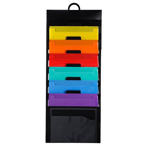 Skydue Hanging Wall File Folders，cascading Rainbow Color Wall Organizer