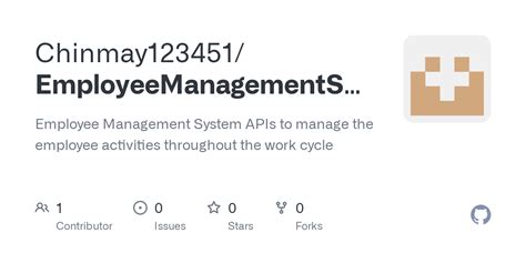 GitHub Chinmay EmployeeManagementSystem Employee Management System APIs To Manage The