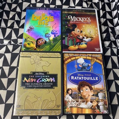 Disney Dvd Lot 4 Emperors New Groove Ratatouille Bugs Lige Mickeys