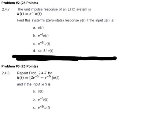 Solved Problem Points The Unit Impulse Chegg
