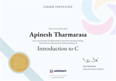 Cprogramming Sololearn Certificate Programmingjourney