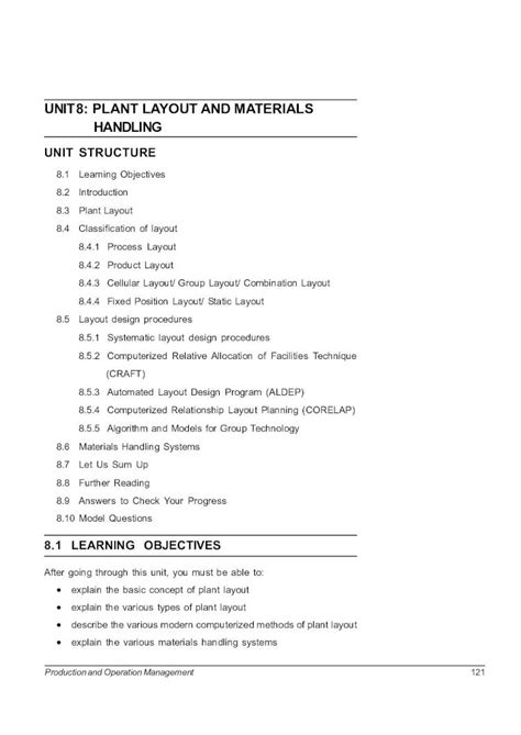pdf plant layout and materials handling unit 8 unit8 plant 3rd sem master degree mba 3rd