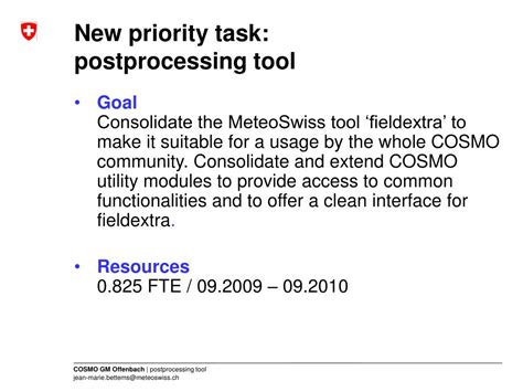Ppt A Postprocessing Tool For The Cosmo Community Powerpoint