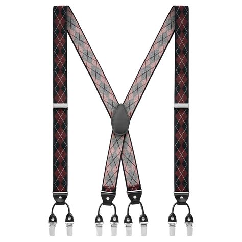 Vexel Burgundy Large Diamond Patterned X Back Braces In Stock Trendhim