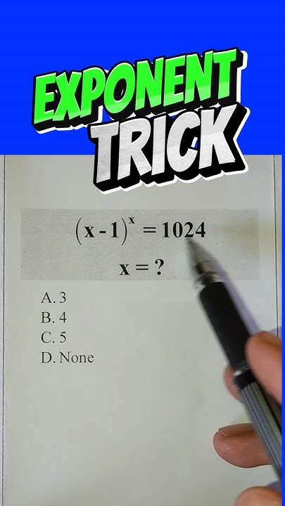 Exponential Equation Maths Satmath Mathexam Mathstricks Sat
