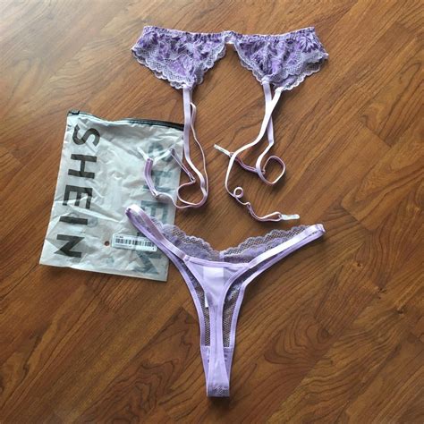 Lace High Cut High Waisted Garter And Underwear Depop
