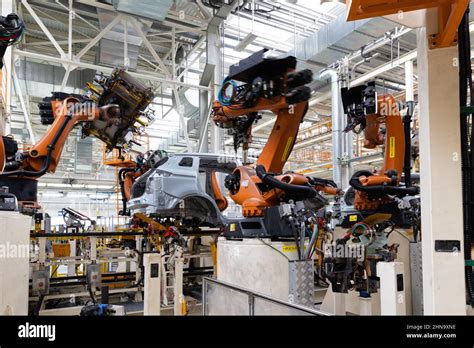 Photo Of Automobile Production Line Modern Car Assembly Plant Auto