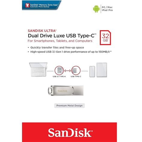 Sandisk Ultra Dual Drive Luxe Usb Type C Flash Drive 256gb Tskemarket