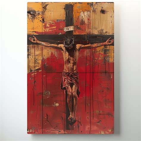 Contemporary Crucifixion Of Jesus Chicano Wall Mural Maximalist Christ