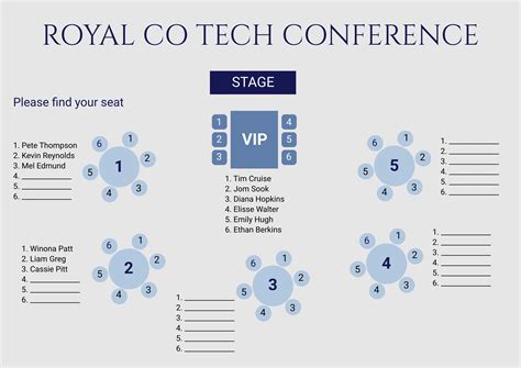 Conference Table Seating Chart Template