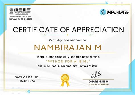I Am Thrilled To Have Successfully Completed The Python For Artificial