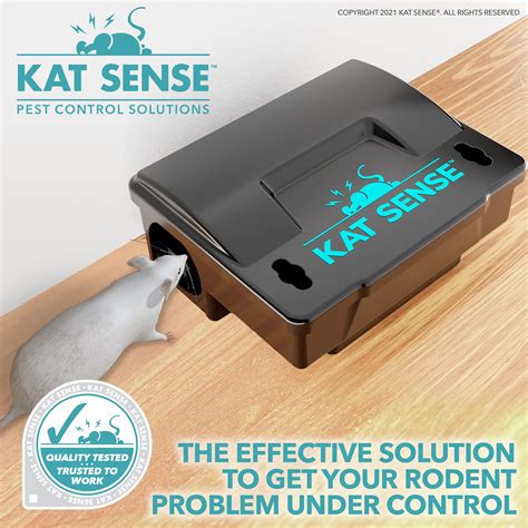 Kat Sense Rat Bait Station Traps, Reusable Humane Rodent Box Against Mice Chipmunks N Squirrels ...