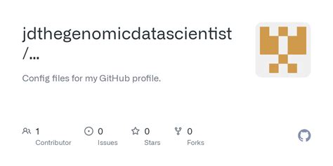 Github Jdthegenomicdatascientistjdthegenomicdatascientist Config