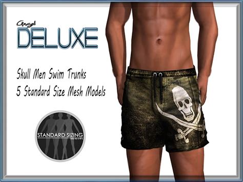 Second Life Marketplace Angel Deluxe Skull Swim Trunks Mesh