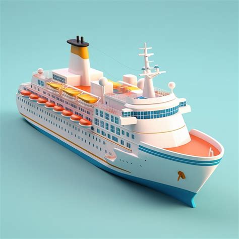 Premium Ai Image Cartoon Cruise Ship 3d