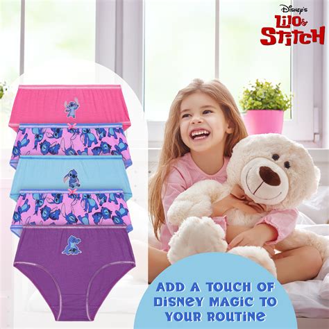 Disney Stitch Girls Knickers Comfy Breathable Cotton Underwear For Ki