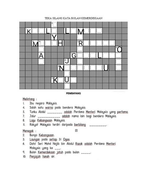 Teka Silang Kata Bulan Kemerdekaan Pdf