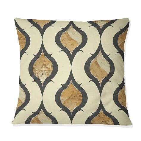 Design Art Brown Beige Ogee Patterns V Modern Throw Pillow Wayfair