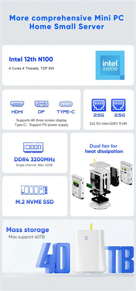 Topton Bay Nas R Pro Th Gen In Tel N Network Attached Storage Media Server Private Cloud