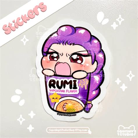 Kpop Idol Rumi In Ramen Cup Sticker Kdh Sticker Funny Kawaii Cute