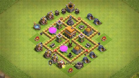Th5 Hybrid Base 06 Compact Multi Compartment Grid Coc Layouts