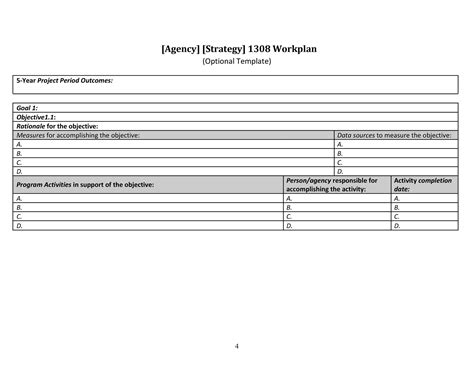 New Employee Work Plan Template
