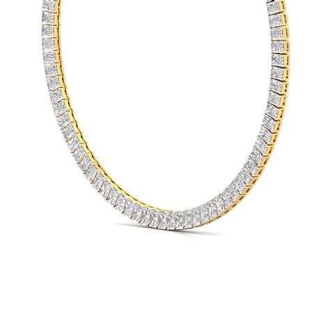 Radiant Cut Diamond Tennis Necklace Lab Grown Cvd Diamond Classic