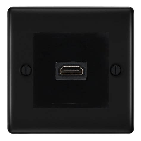 Bg Nexus Matt Black 1 Gang Hdmi Socket Black Insert The Electrical