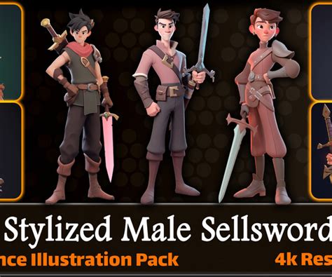 Artstation 200 Stylized Male Sellsword Reference Pack 4k V 51