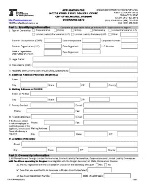 Application For Motor Vehicle Fuel Dealer Permit The City Of Milwaukie