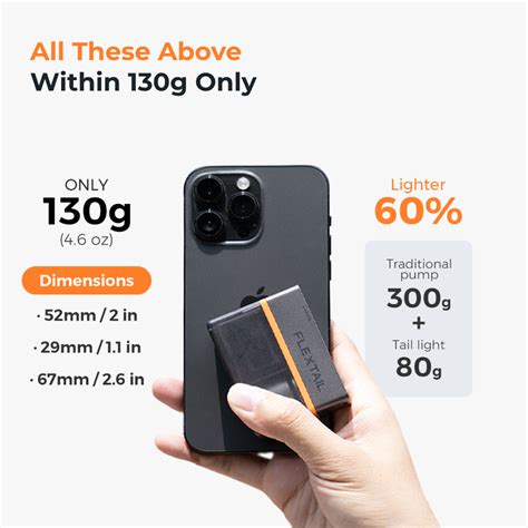 Flextail Tiny Tire Pump 200 130psi Mini Electric Gauge Pump With Cool