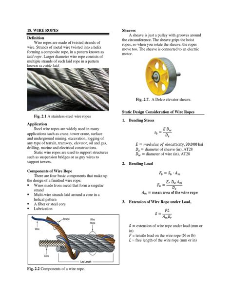 Wire Ropes Pdf Wire Civil Engineering