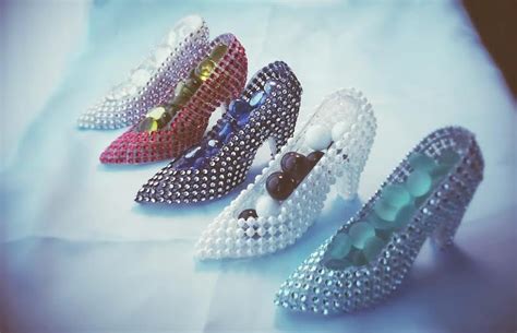 Cinderella Handmade Ruby Plastic Slipper Rhinestone Princess Party