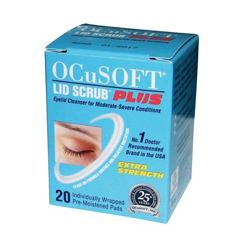 20 Ocusoft Lid Scrub Plus Wipes For Eyes Cleansing Moisturizing Dry