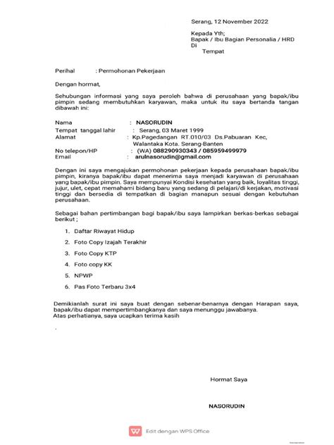 Lamaran Arul Dikompresi Pdf