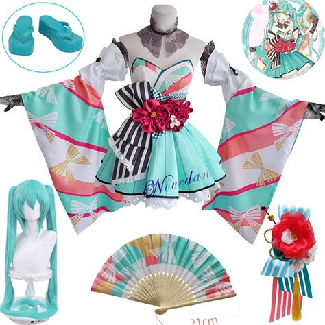 39 Culture World Cosplay Miku Kimono Dress Women Girl Uniform Outfit