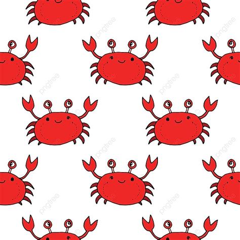 Cute Crab Seamless Pattern Background Crab Cute Vector Background