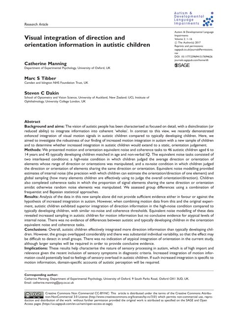 Pdf Visual Integration Of Direction And Orientation Information In
