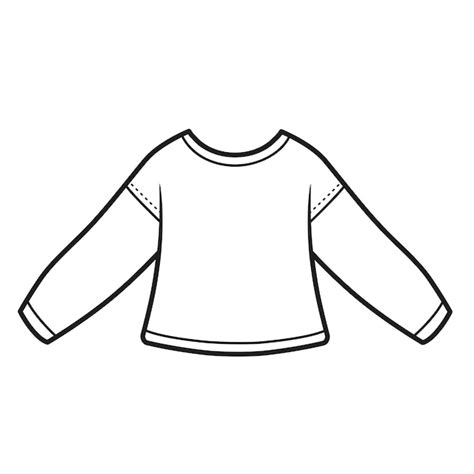 Premium Vector Basic Longsleeved Sport Tshirt Outline For Coloring On