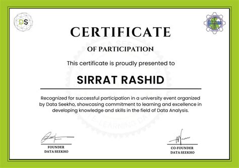 Dataanalysis Learningjourney Certificate Growth Sirrat Rashid