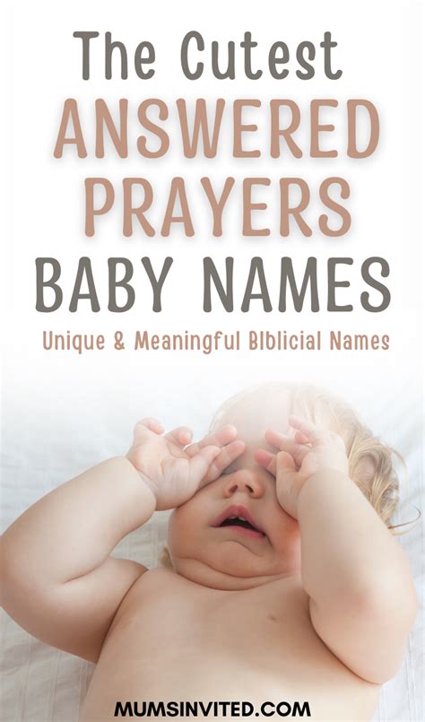 83 baby names meaning god answers prayers – Artofit