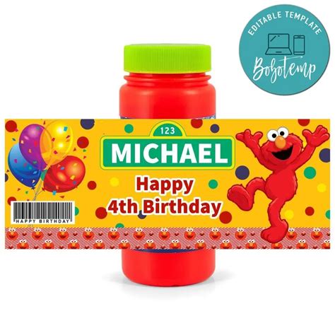Elmo Bubbles Wrapper Template To Print At Home Diy Bobotemp